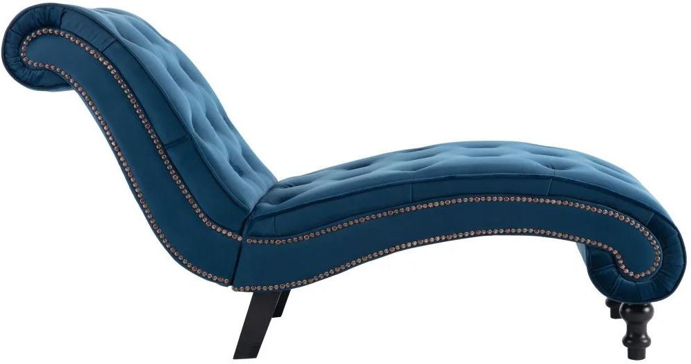 Gravora Niebieska leżanka aksamitna 145x52x77 cm, siedzisko 42 cm ...