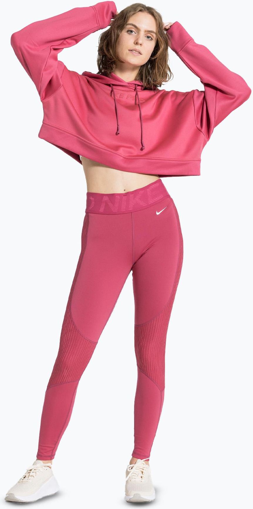 Nike Legginsy Treningowe Damskie Pro High-Waisted Sweet Beet/White ...