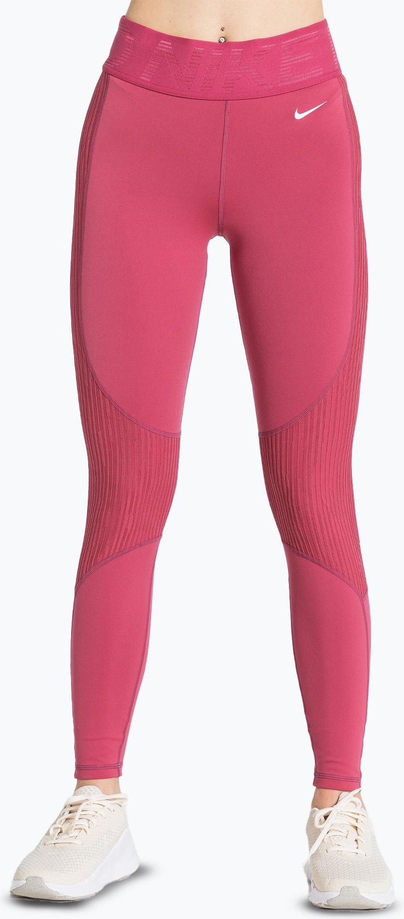 Nike Legginsy Treningowe Damskie Pro High-Waisted Sweet Beet/White ...