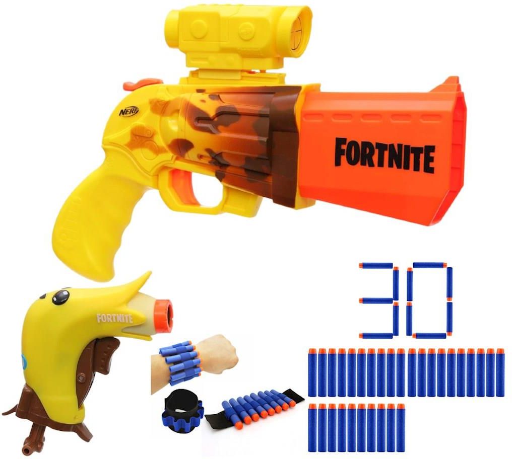 Nerf Zestaw Wyrzutni Fortnite Peely Pack F2720 + 30 Strzałek Opaska Na ...
