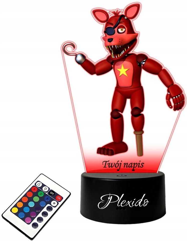 Lampka nocna UV Five Nights At Freddys Foxy LED wielokolorowa 7 punktów ...