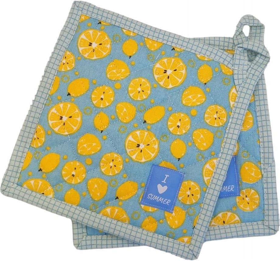 Bez marki zestaw uchwyt do garnków 20x20 2 szt. wielokolorowy bawełna ...