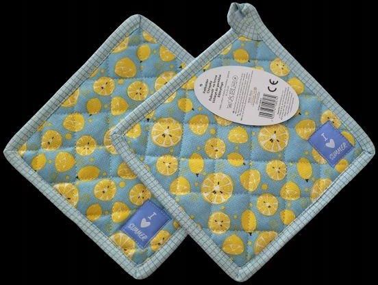 Bez marki zestaw uchwyt do garnków 20x20 2 szt. wielokolorowy bawełna ...