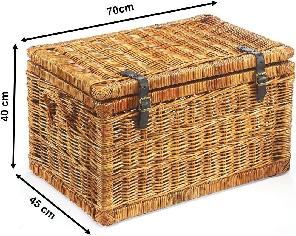 Kobolo skrzynia siedzisko rattan brązowa 70x45x40 cm ze schowkiem ...