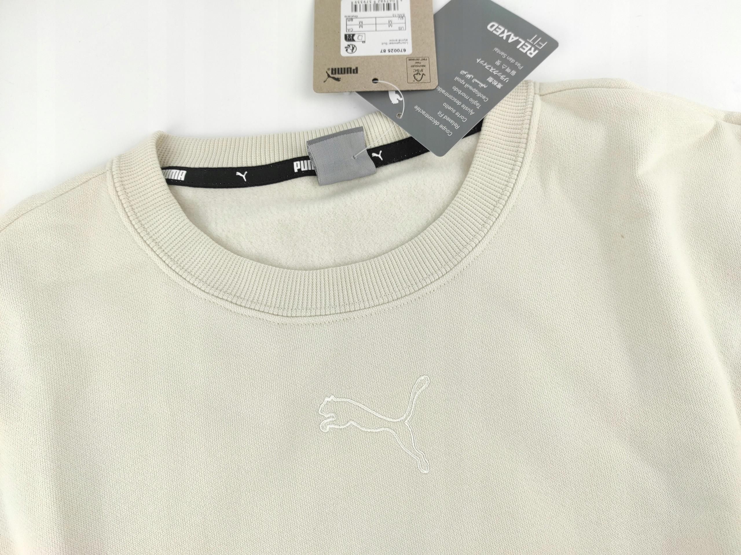 3285 Komplet Dresowy Damski Puma Bawełniany Bez Kaptura Ocieplany Ecru ...