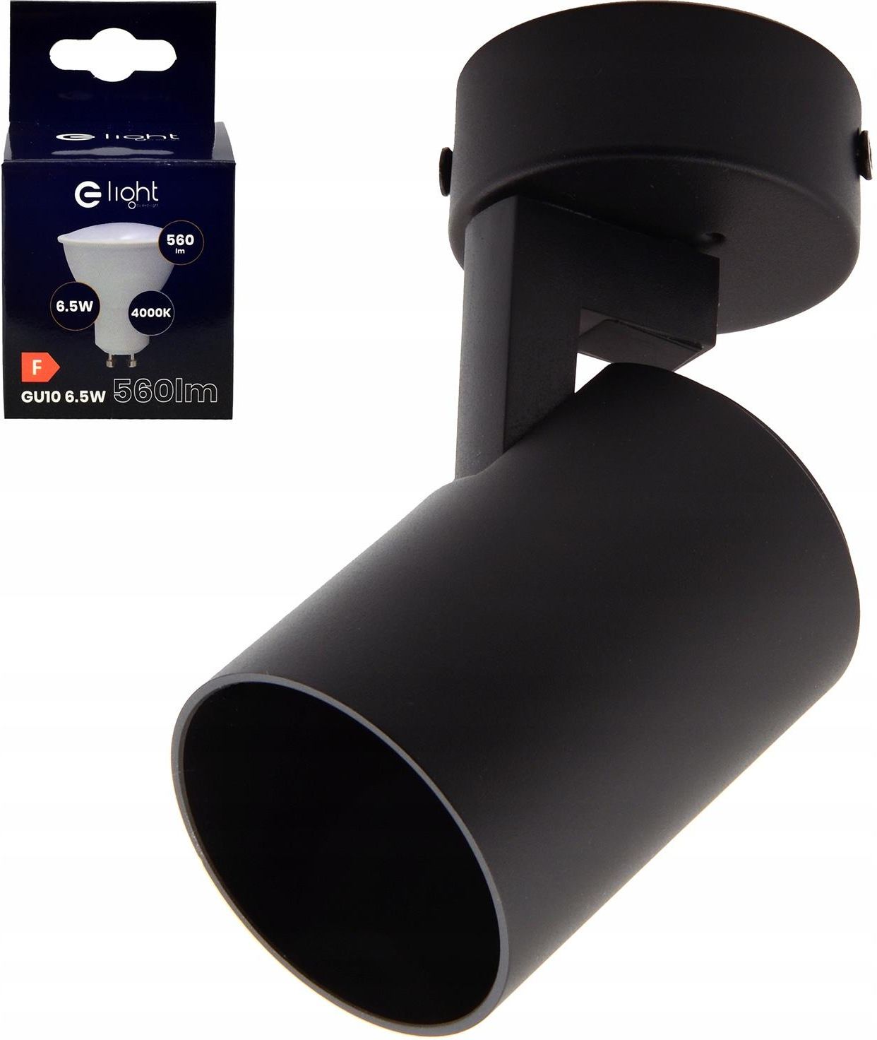 Milagro Volf Spot Czarny GU10 6.5W Neutralna (KOD: 5906293600819 ...