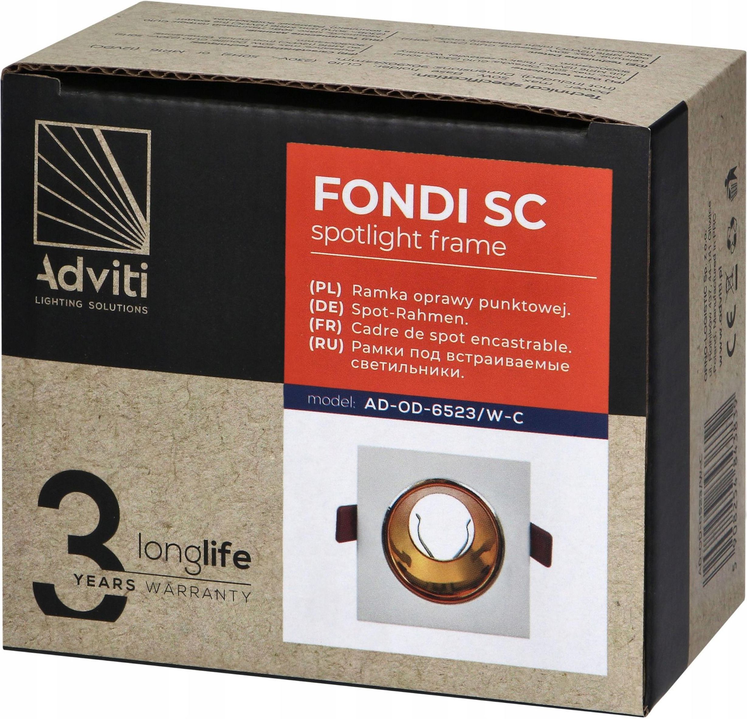 Adviti Sufitowa Wpuszczana Oprawa Halogenowa GU10 Biało-złota ...