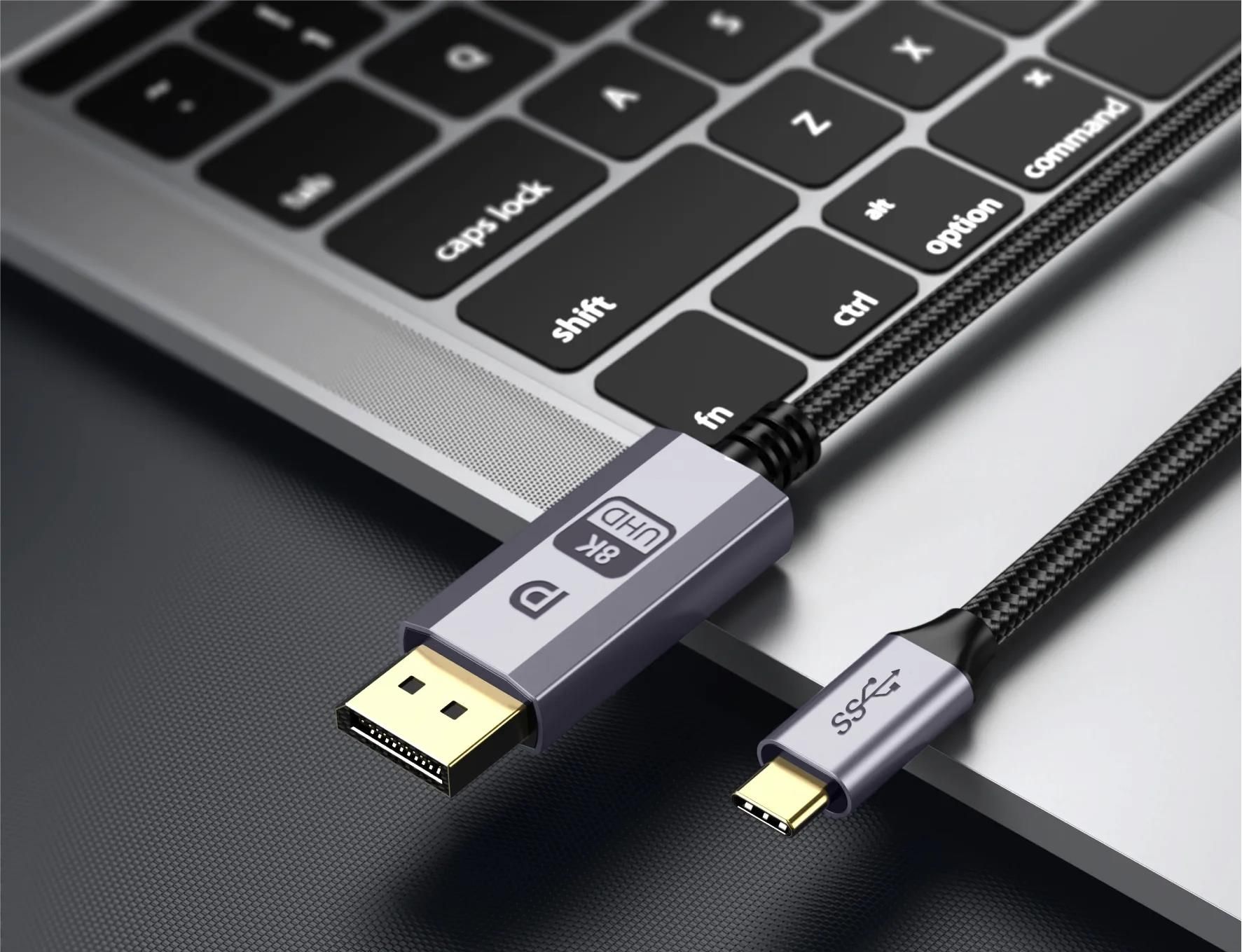 Quotech Kabel Usb C do Displayport 1.4 8K 60Hz Adapter Typ C-dp, 2.5m ...