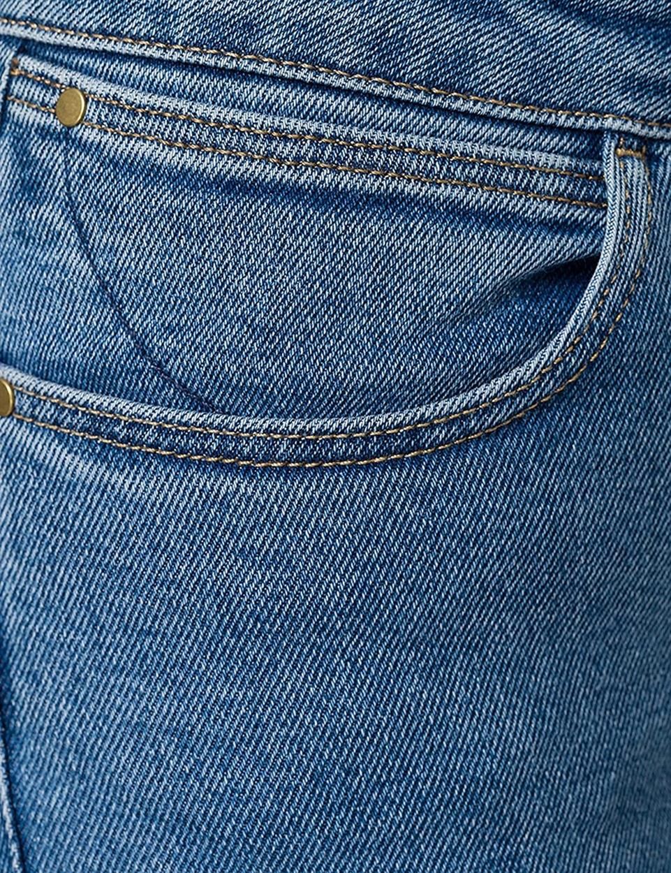 Wrangler Slim Static Stone Dopasowane Proste Wysoki Stan Blue DżINS W30 ...