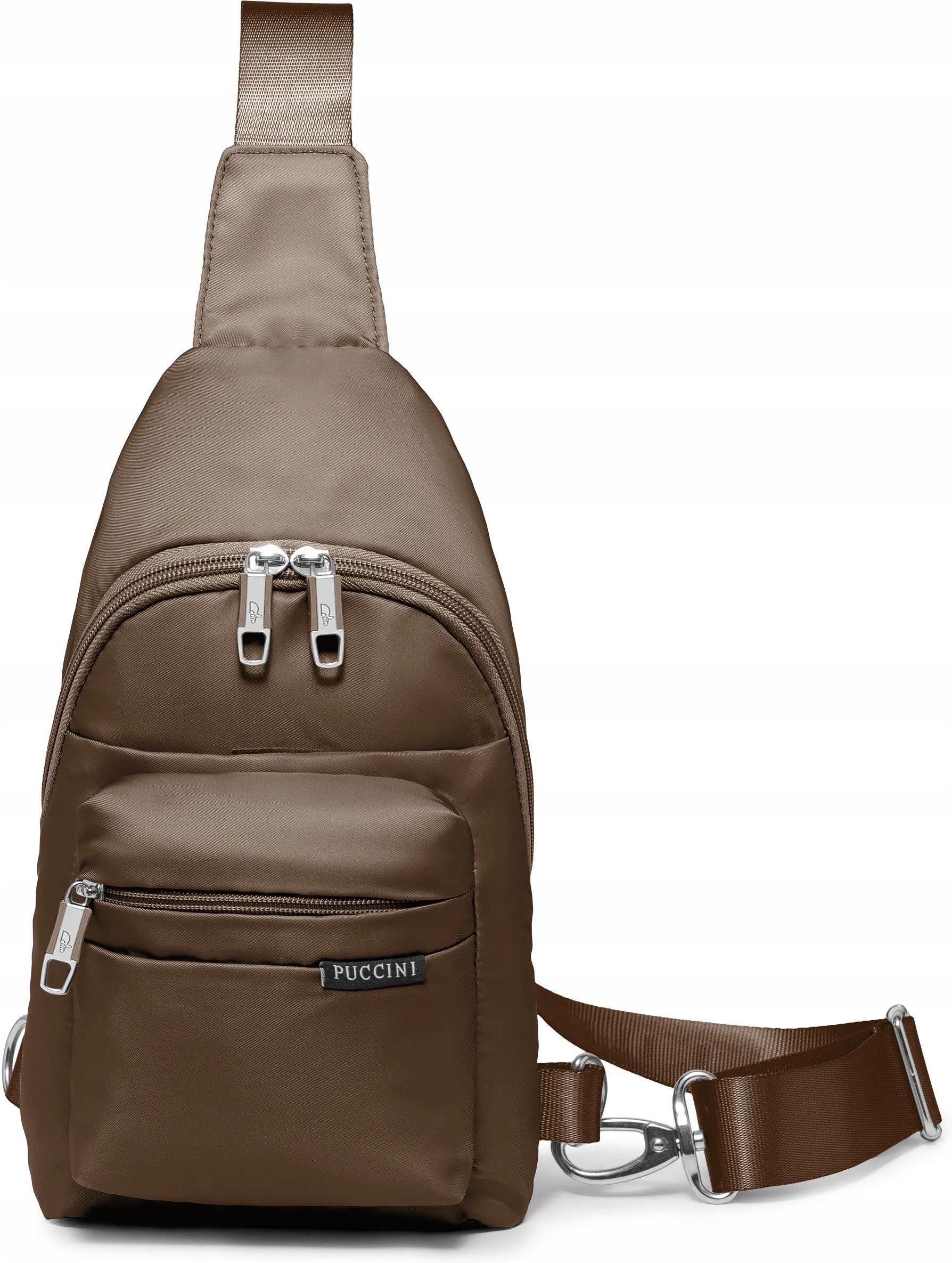 Plecak Miejski Na Jedno Ramię Nerka Puccini Sling Bag Brązowy TM243-2 ...