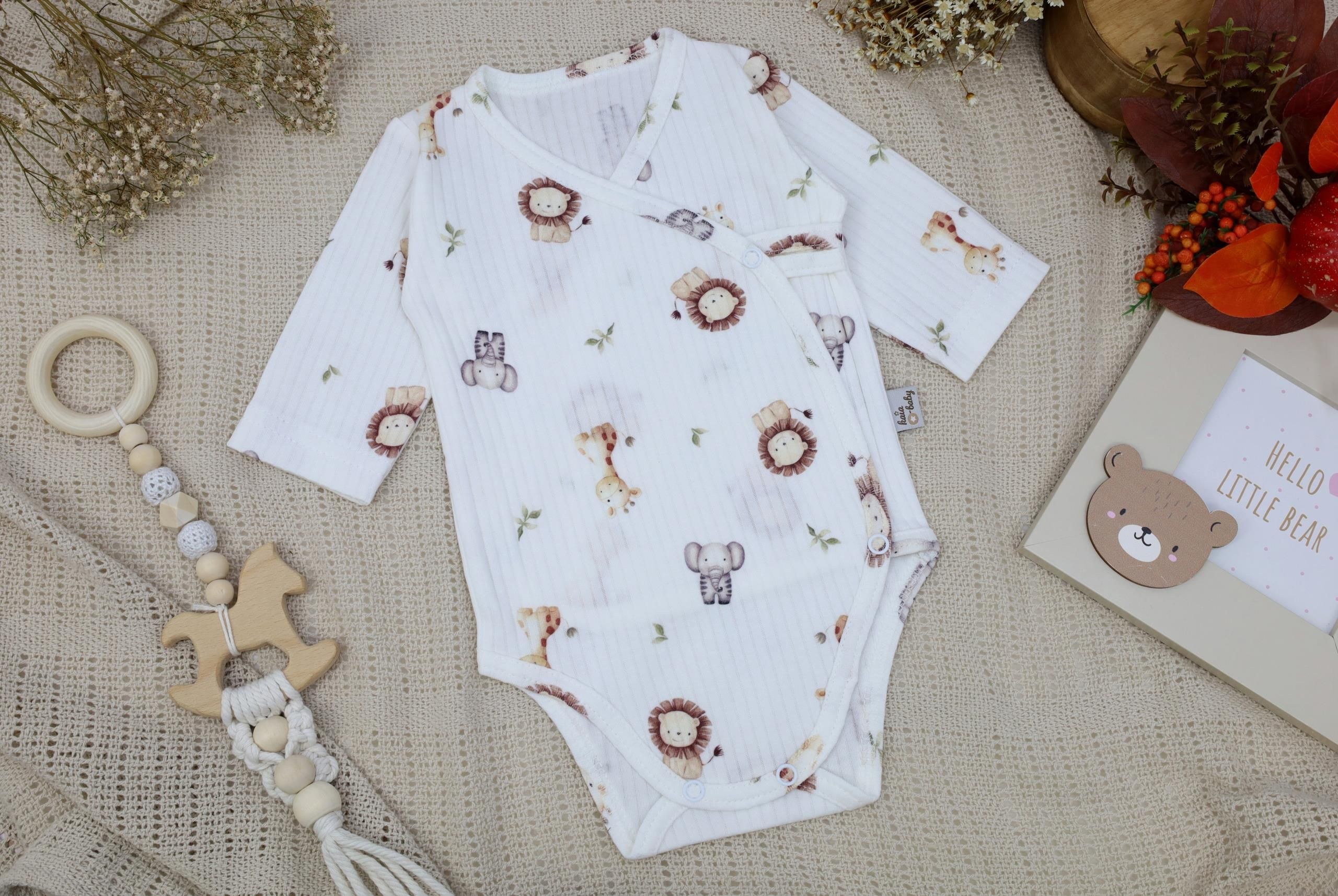 Komplet Niemowlęcy Body Półśpiochy 56 Bawełna Prążek Little Friends /2p ...