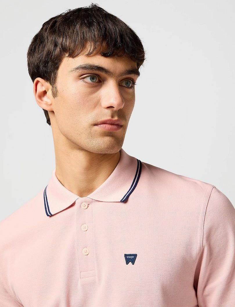 MESKA KOSZULKA WRANGLER POLO SHIRT SILVER PINK 112362688 - Ceny i ...