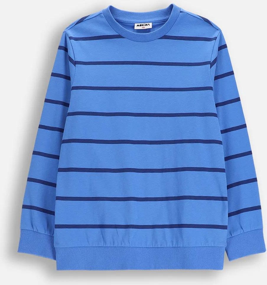 Koszulka z długim rękawem niebieska oversize w paski - Ceny i opinie ...