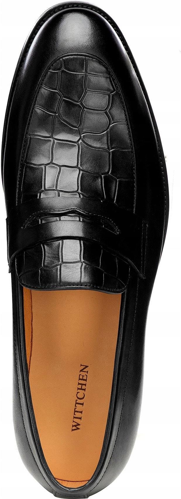 Wittchen męskie mokasyny ze skóry naturalnej o fakturze croco czarne ...