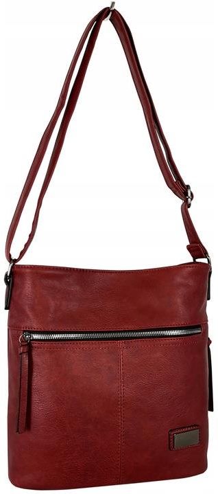 Torebka Damska Listonoszka Bordowa Torba Worek Na Ramię Długi Pasek ...