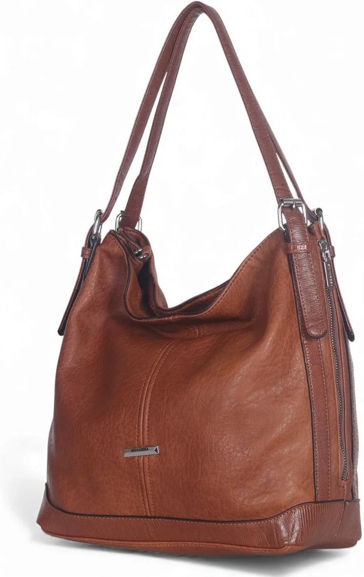 Pojemna torebka worek SILVIA ROSA Italy • Regulowana • A4 • Z paskiem ...