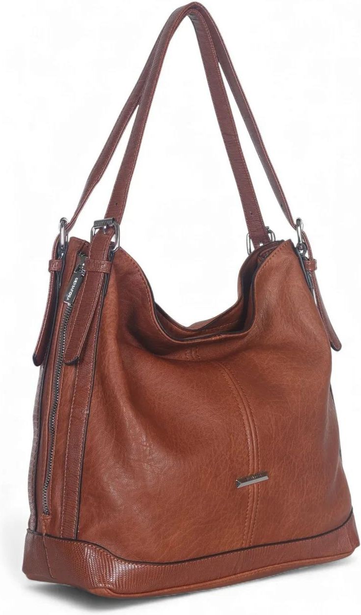 Pojemna torebka worek SILVIA ROSA Italy • Regulowana • A4 • Z paskiem ...