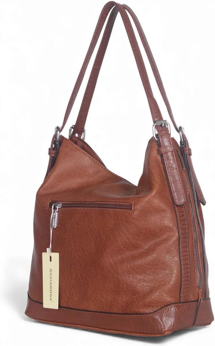 Pojemna torebka worek SILVIA ROSA Italy • Regulowana • A4 • Z paskiem ...