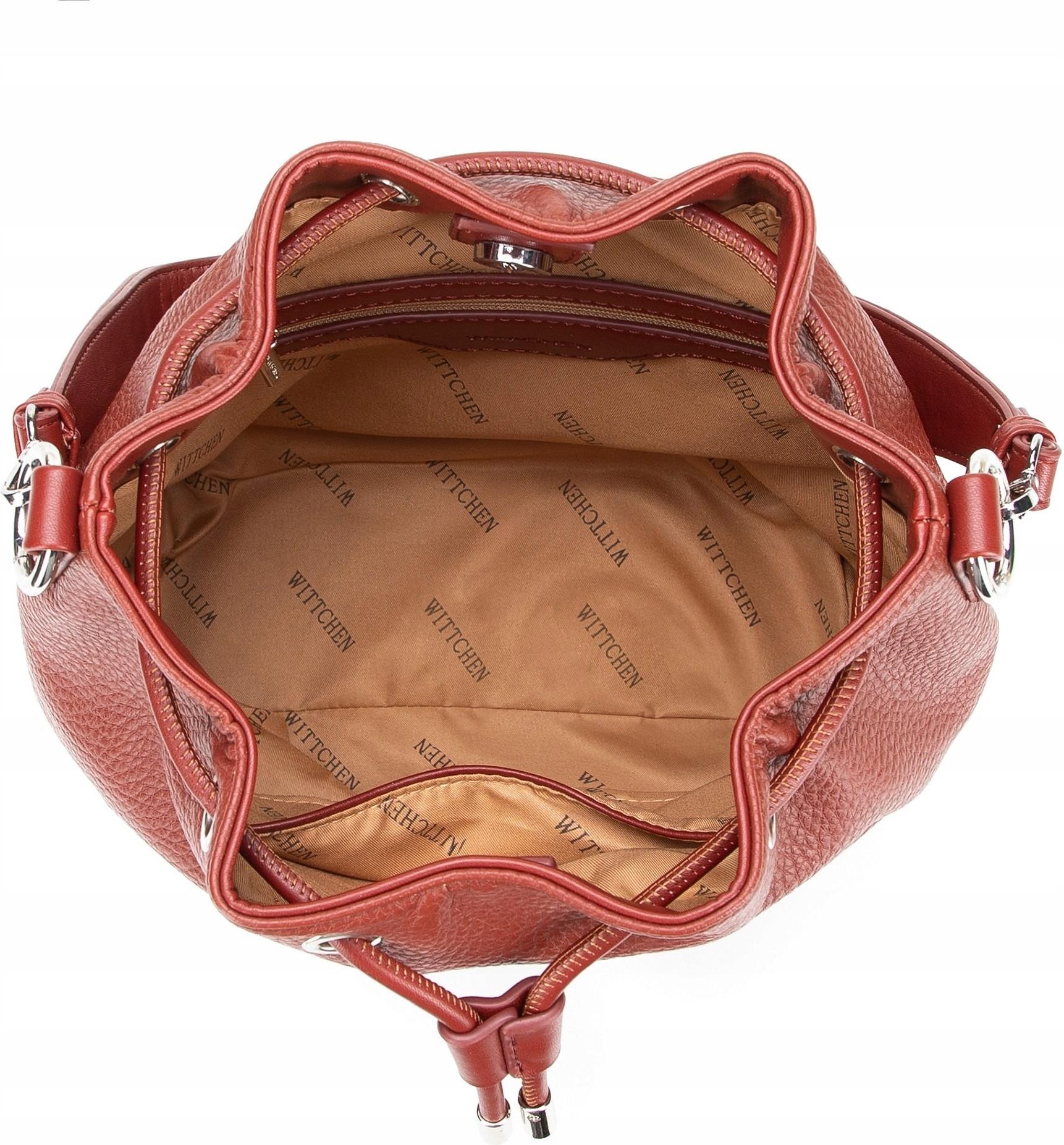 Wittchen damska torebka worek z imitacji skóry z dżetami czerwona ...