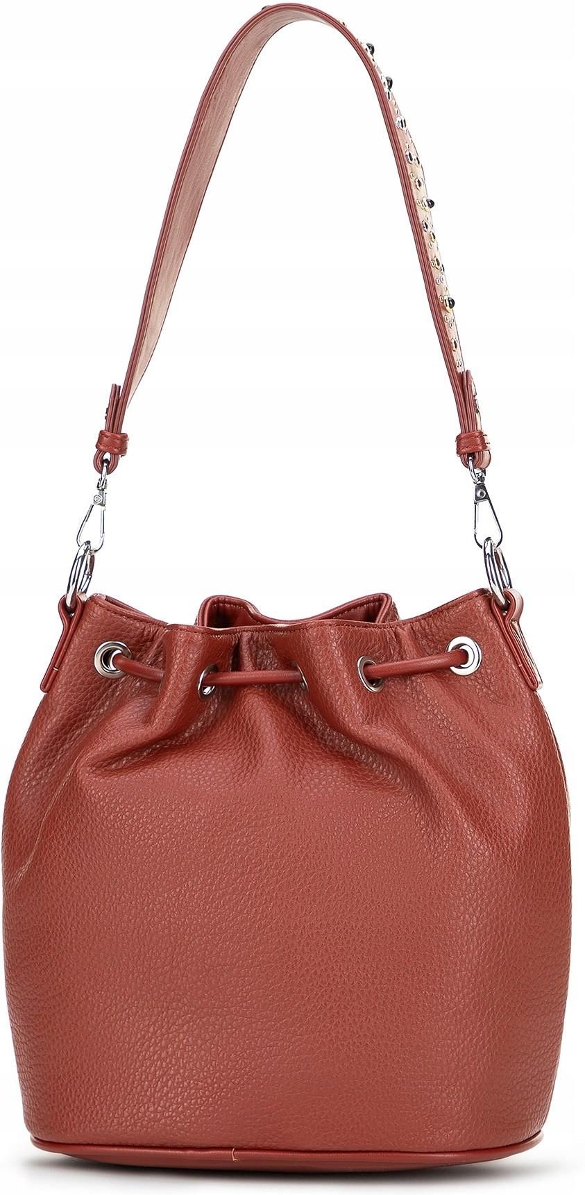 Wittchen damska torebka worek z imitacji skóry z dżetami czerwona ...