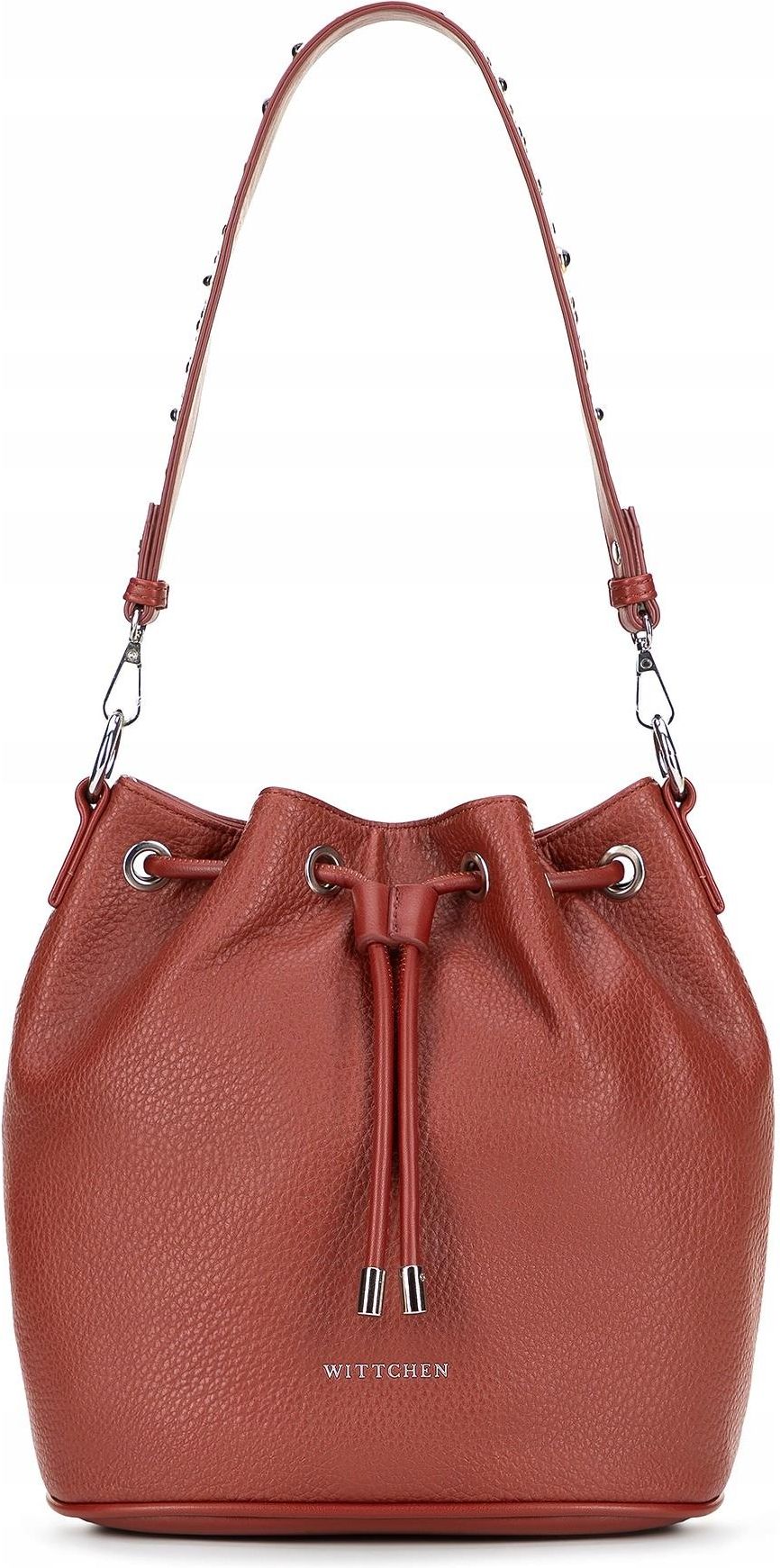Wittchen damska torebka worek z imitacji skóry z dżetami czerwona ...