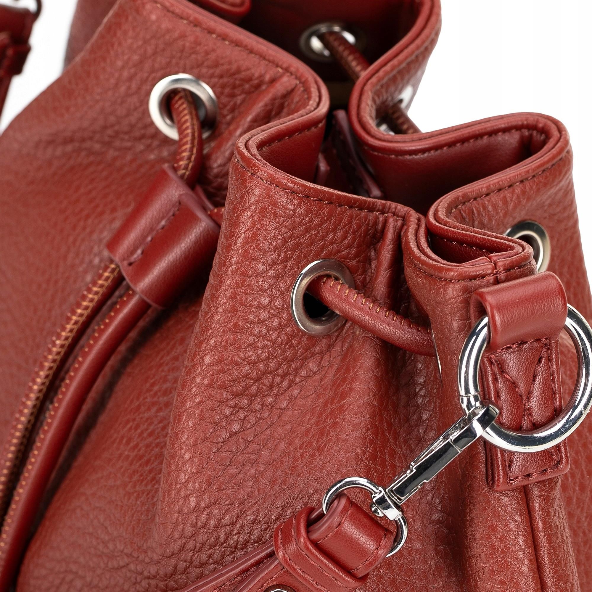 Wittchen damska torebka worek z imitacji skóry z dżetami czerwona ...