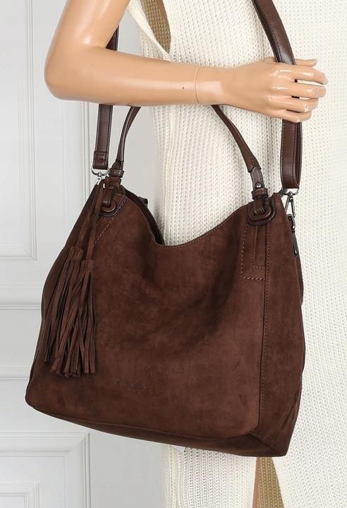 Torebka damska shopper worek zamsz elegancka lekka torba S3999 ...