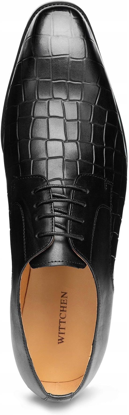 Wittchen męskie półbuty derby ze skóry naturalnej ze skóry croco czarne ...