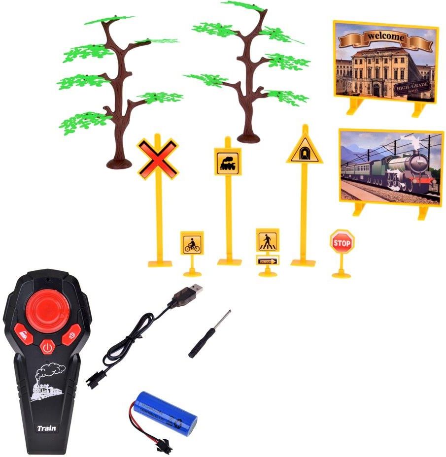 Lean Toys Kolejka Pociąg Lokomotywa Zdalnie Sterowana Rc Światła Dźwięki Dym 22 El. (28694 ...