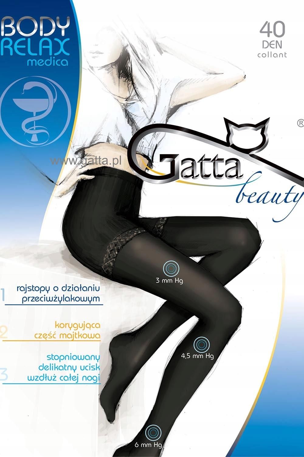 Rajstopy przeciwżylak. Gatta Body RELAXmedica 40DEN Nero (czarny) r. 4 ...