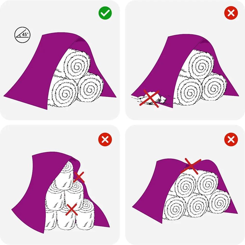 Gravora Plandeka Na Stogi Siana Zielona 9,8x6m Z Włókniny ...