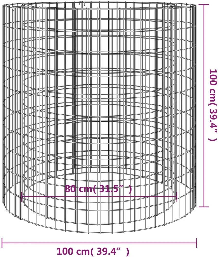 Gravora Gabionowy Kosz Paleniskowy Srebrny 100x100cm G07104569 - ceny i ...
