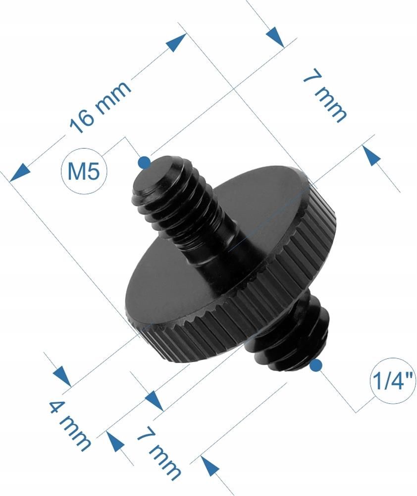 Megara Adapter 1/4 męski na M5 męski przejściówka aluminiowa do kamer ...