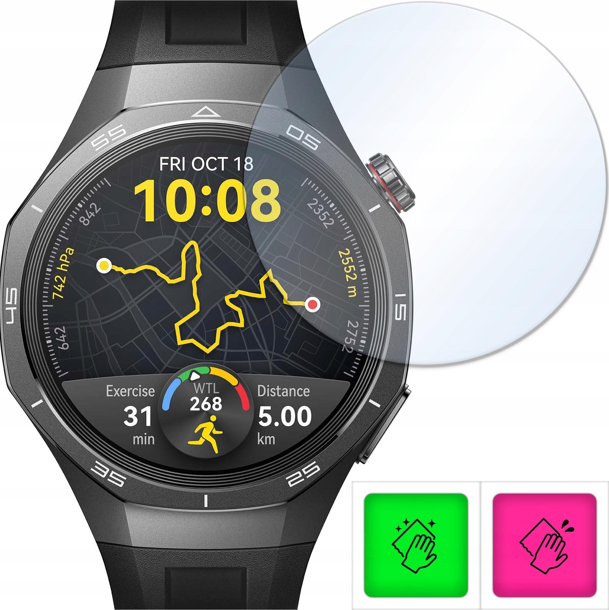 Fonneo Szkło Do Huawei Watch Gt 5 Pro Active 46Mm Szkiełko Hartowane 9H ...