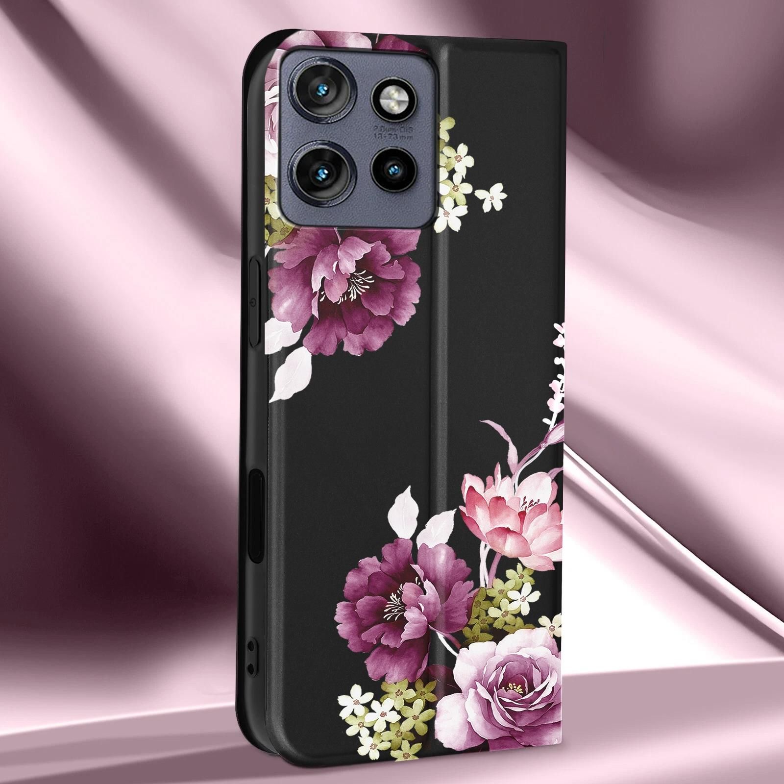 Itel Etui Z Klapką Do Motorola Edge 50 Neo Portfel Magnetyczne Kwiaty ...