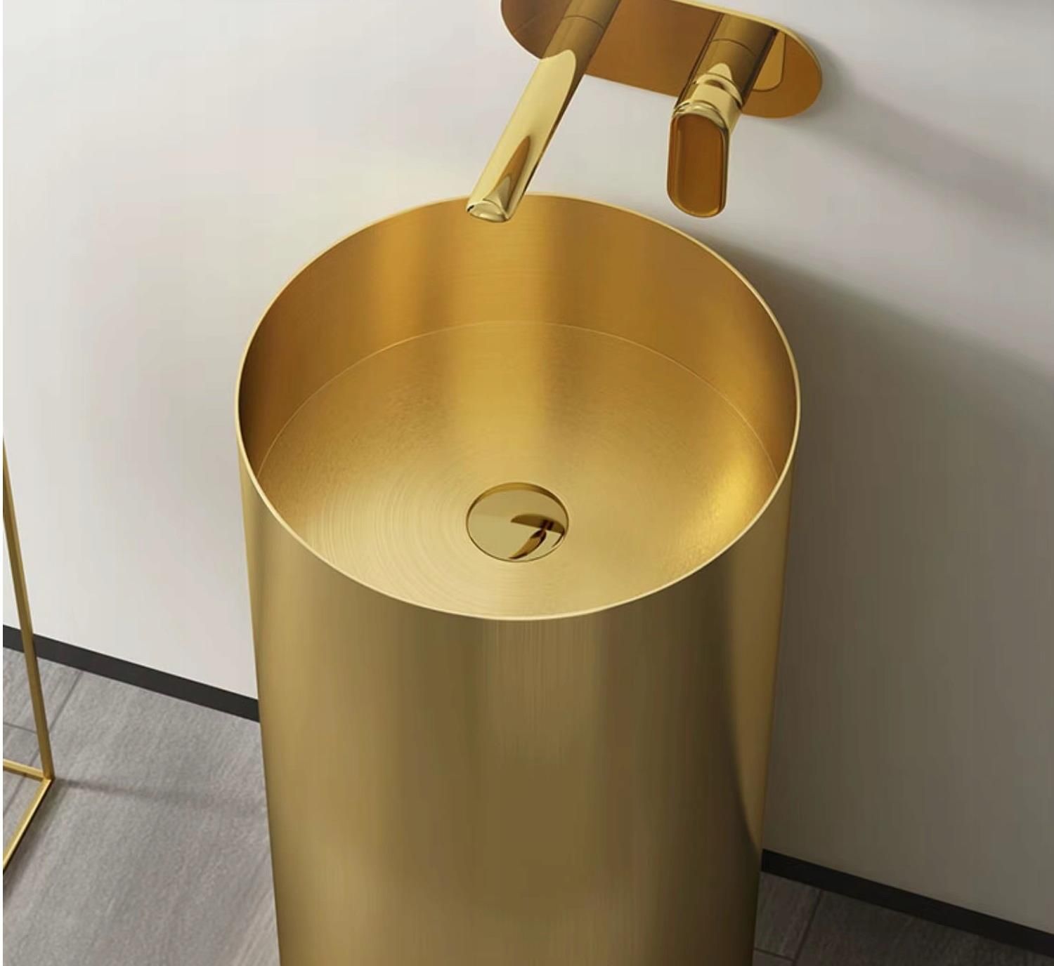 Umywalka Watermark 40x80 CIRCLEPROSTEELGOOLD - Opinie i ceny na Ceneo.pl