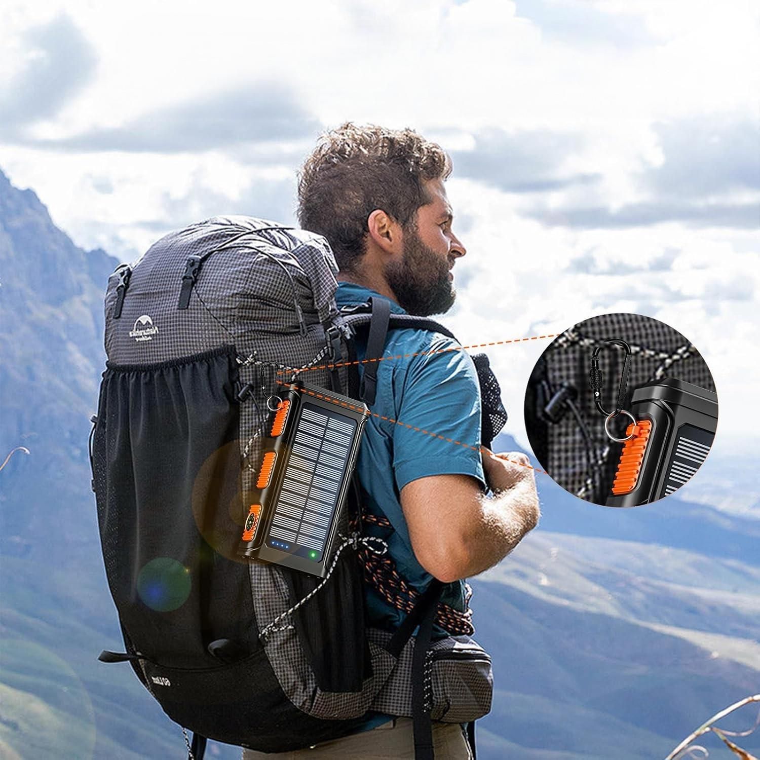 Powerbank Power Bank Solarny 26800mAh 15W 4x USB PD QI Korba Ładowanie ...