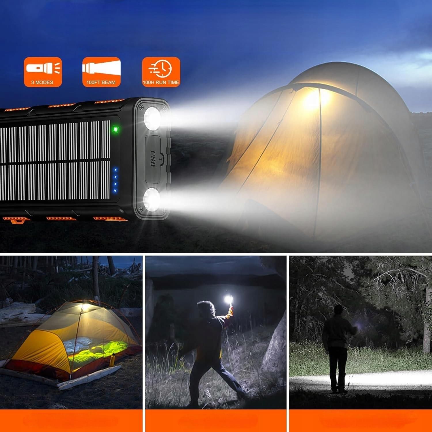 Powerbank Power Bank Solarny 26800mAh 15W 4x USB PD QI Korba Ładowanie ...