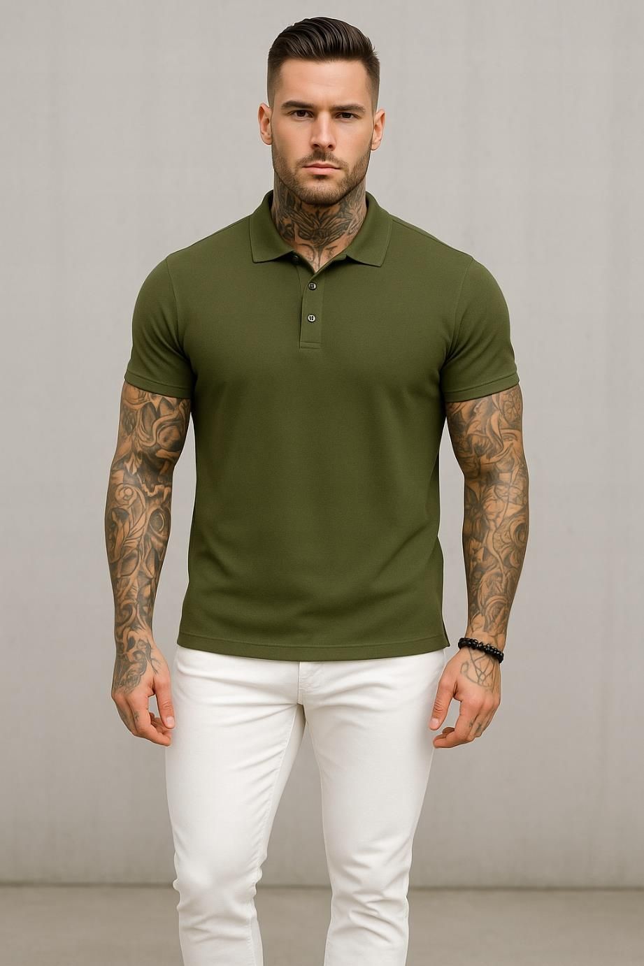 Polówka Męska Kolor Khaki Koszulka Polo Regular Kołnierzyk XL - Ceny i ...