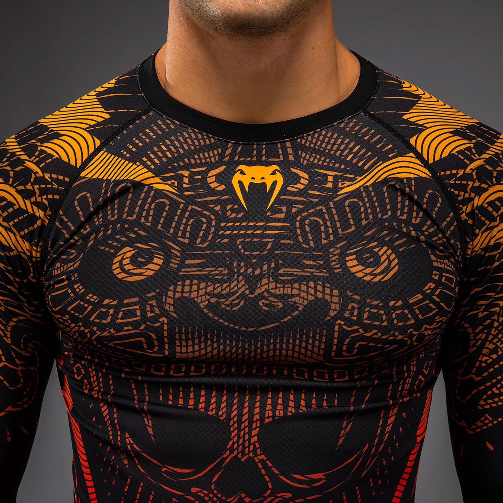 Venum Rashguard Longsleeve Męski Quetzal Fury Black/Fury Red/Tangerine ...