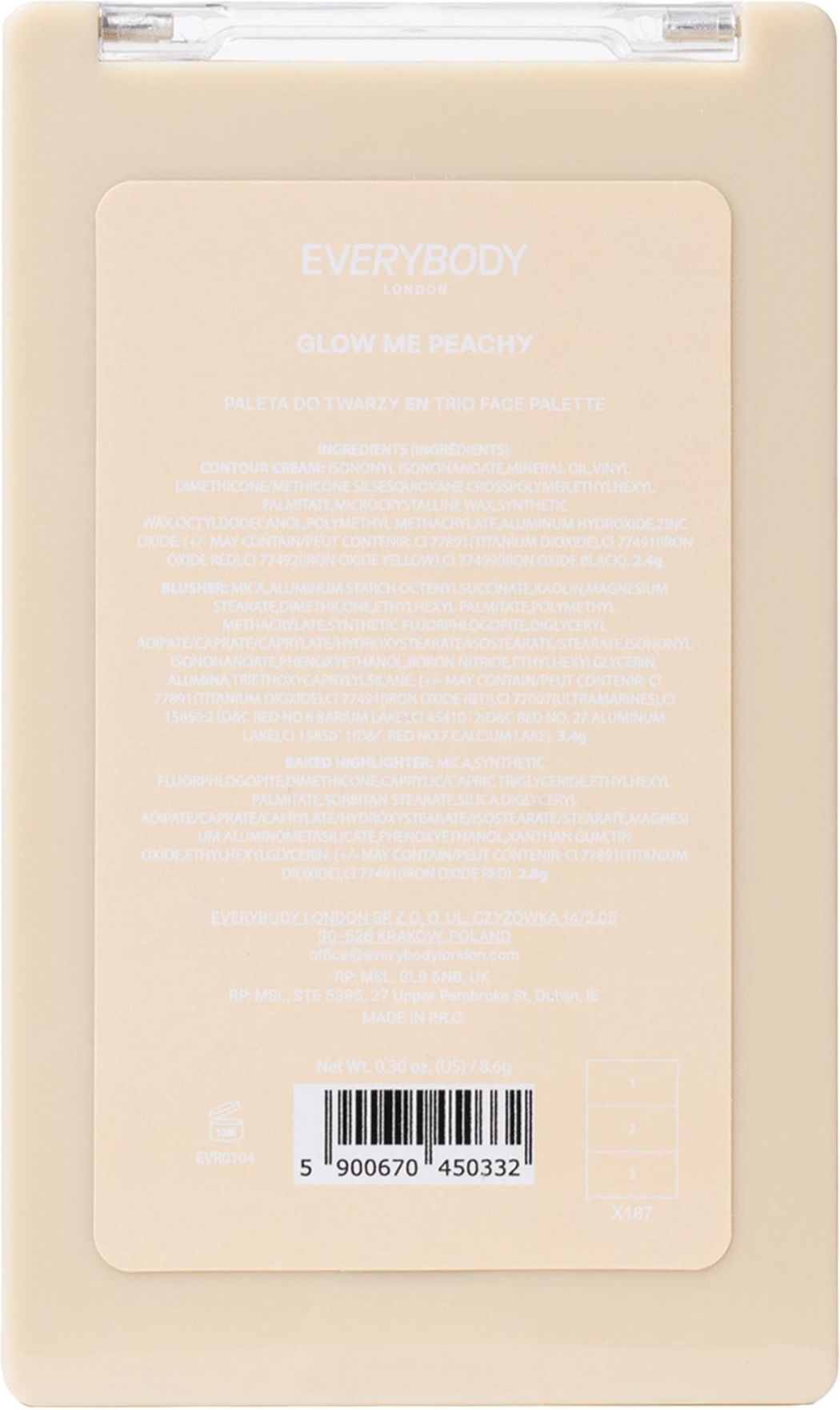 Everybody London Trio Face Paleta Do Konturowania Twarzy Glow Me Peachy ...