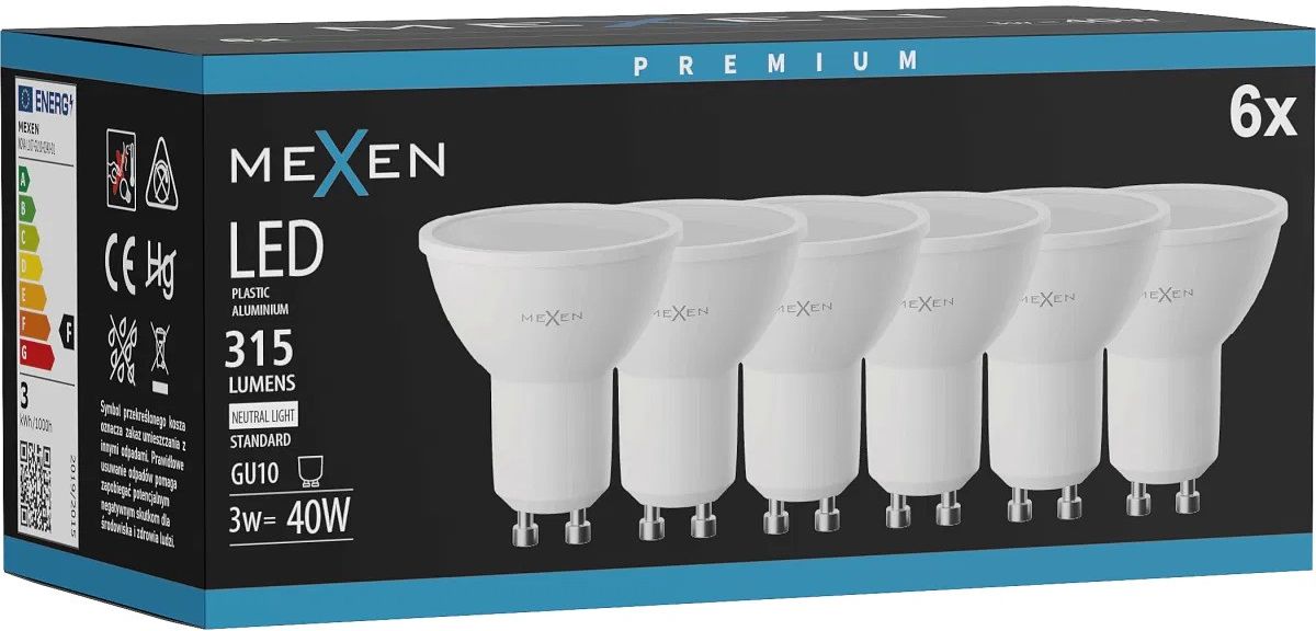 Mexen Żarówka LED GU10 3W Neutralna 4000K 315lm - Opinie i atrakcyjne ...