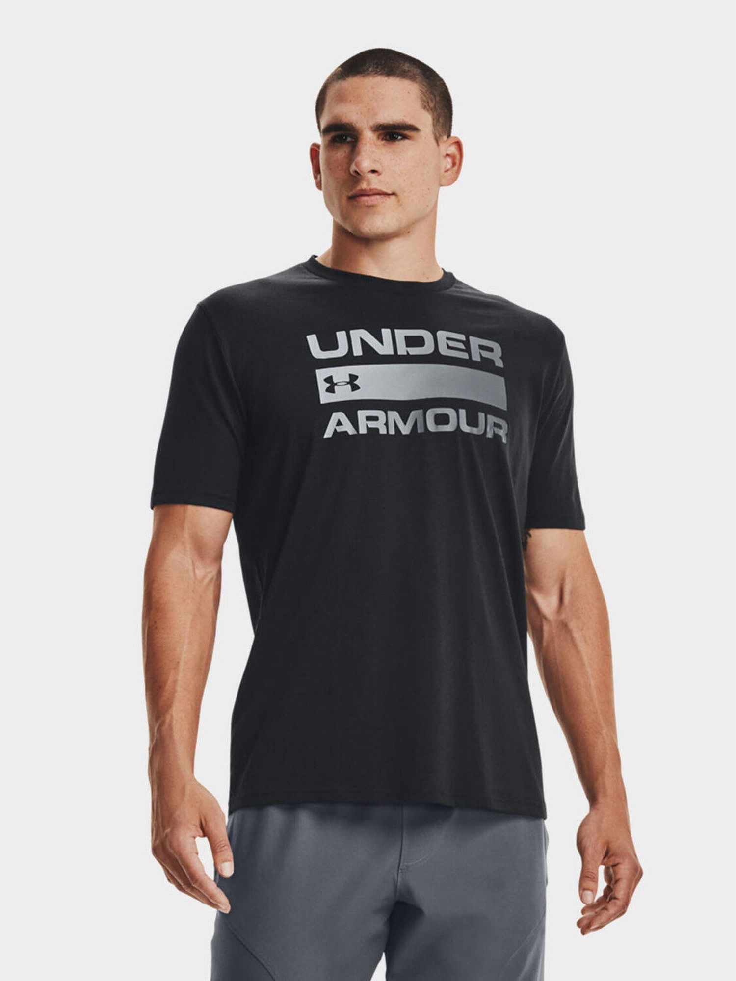 Under Armour Koszulka fitness męska 1329582 z krótkim rękawem Czarne ...