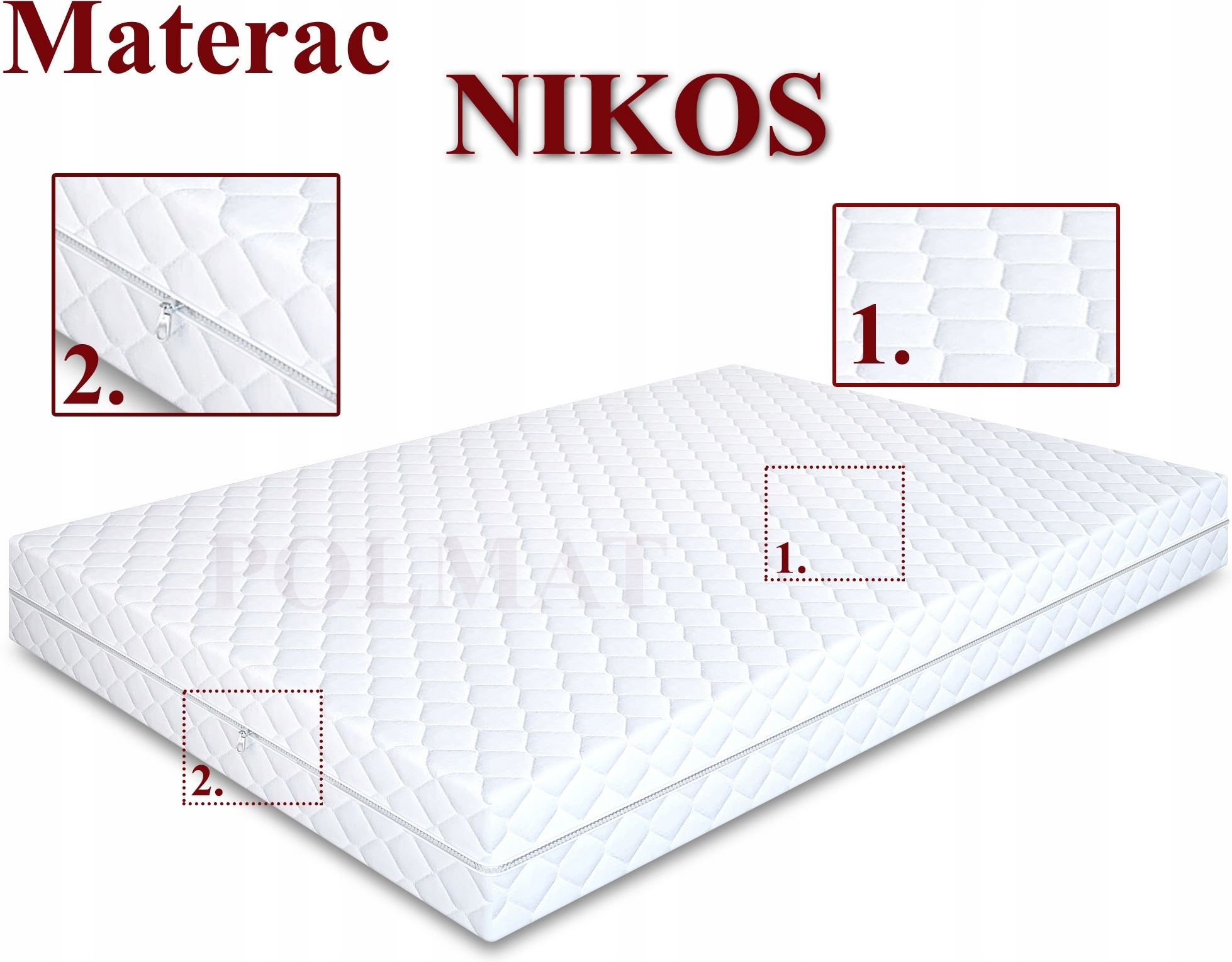 Polmat Materac Nikos 140x190 140/190 Kokos Producent !certy - Opinie i ...