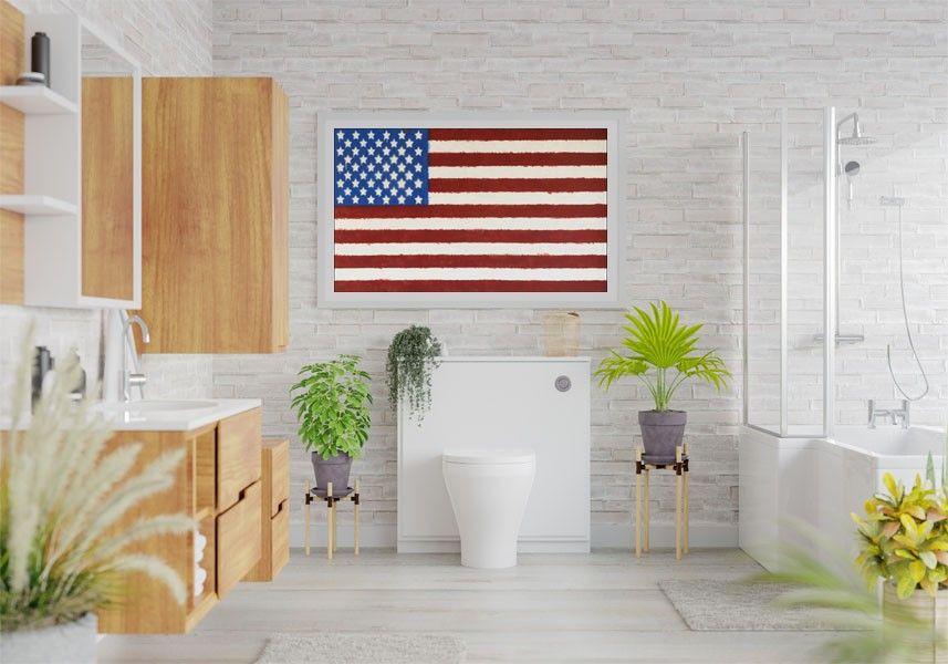 Galeria Plakatu Painting Of The American And Texas Flags On A Building ...