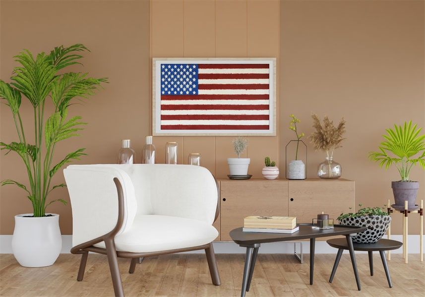 Galeria Plakatu Painting Of The American And Texas Flags On A Building ...