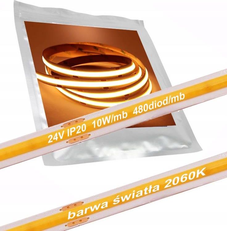Led-One Taśma Led Cob 24V 10W 480 d. linia neon barwa Biała bardzo ...