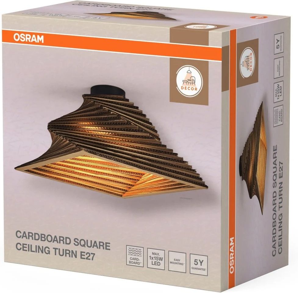 OSRAM Decor Cardboard Square Plafon obrotowy E27 brązowy - Opinie i ...