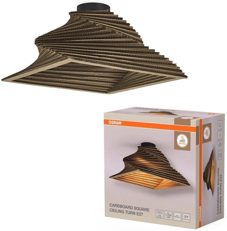 OSRAM Decor Cardboard Square Plafon obrotowy E27 brązowy - Opinie i ...
