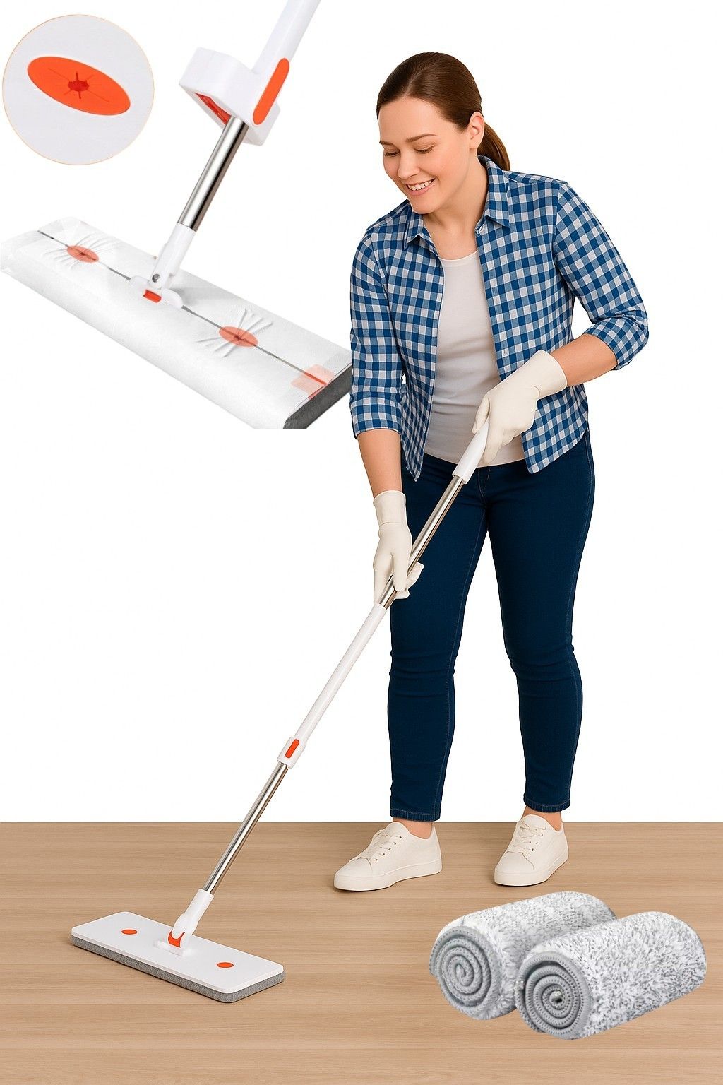 Mop płaski 360° składany do chusteczek i mikrofibry 2 wkłady - Opinie i ...